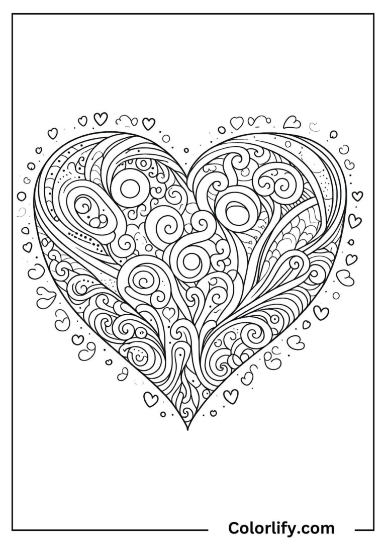 10+ Heart Coloring Pages (Free PDF Printables) - Colorlify | Download ...