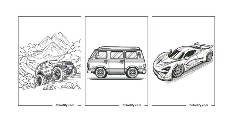 10+ Car Coloring Pages (Free PDF Printables) - Colorlify | Download ...