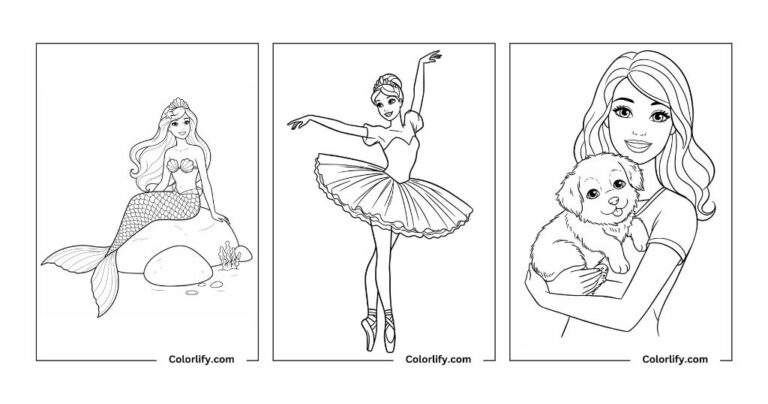10+ Barbie Coloring Pages (Free PDF Printables) - Colorlify | Download ...